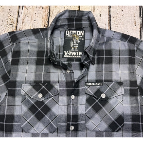 DIXXON | Shirts | Dixxon Flannel Cholo Shirt Mens Small Gray Plaid ...